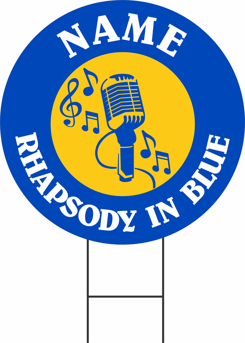 Rhapsody In Blue Yard Sign – Cain Graphics